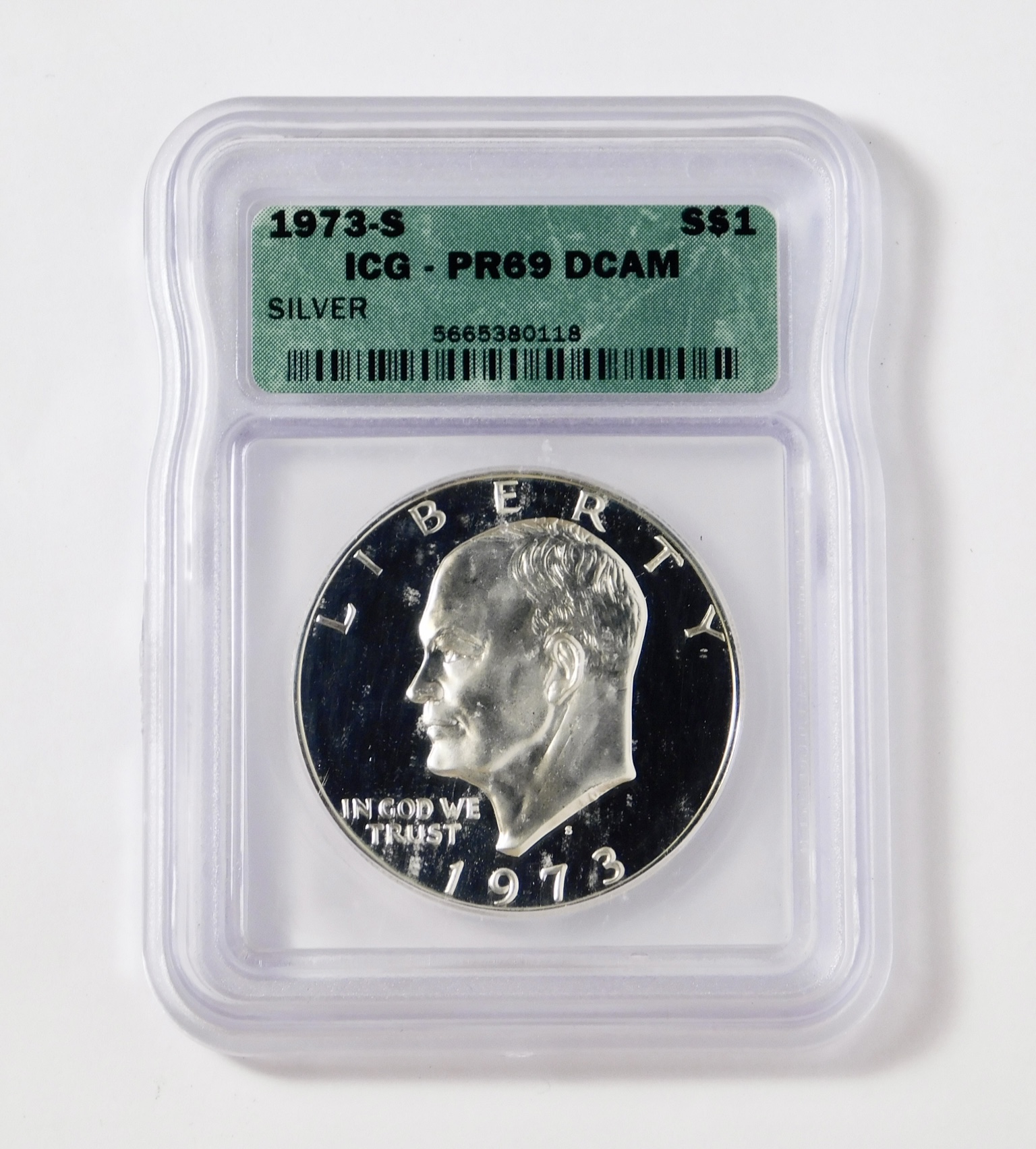 1973-S Silver Eisenhower “IKE” Dollar ICG PR-69DCAM – JJJ Coins