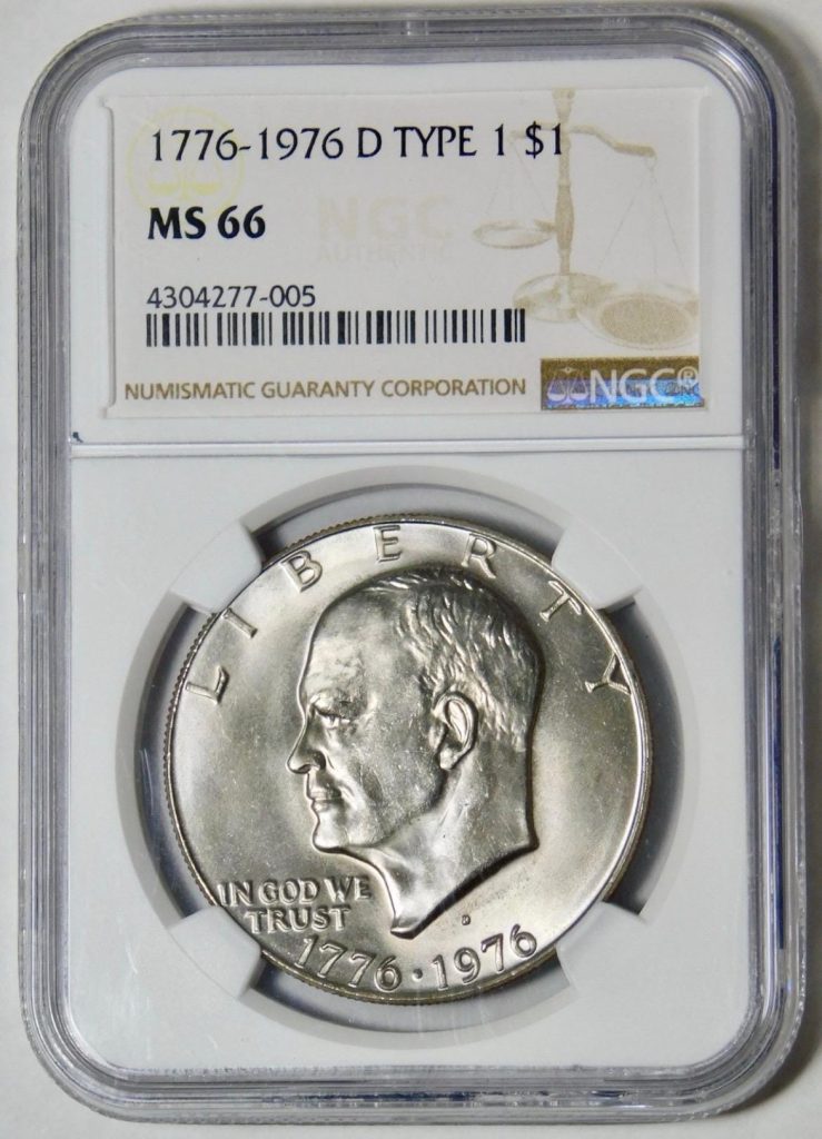 1776-1976-D Eisenhower “Ike” Dollar Type 1 NGC Mint State 66 – JJJ Coins