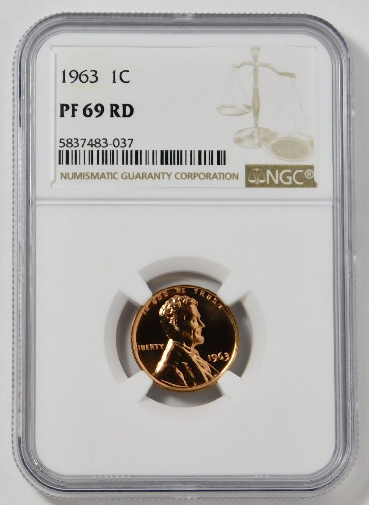 1963 Lincoln Cent BIG GRADE! NGC Gem Proof 69 RD – JJJ Coins